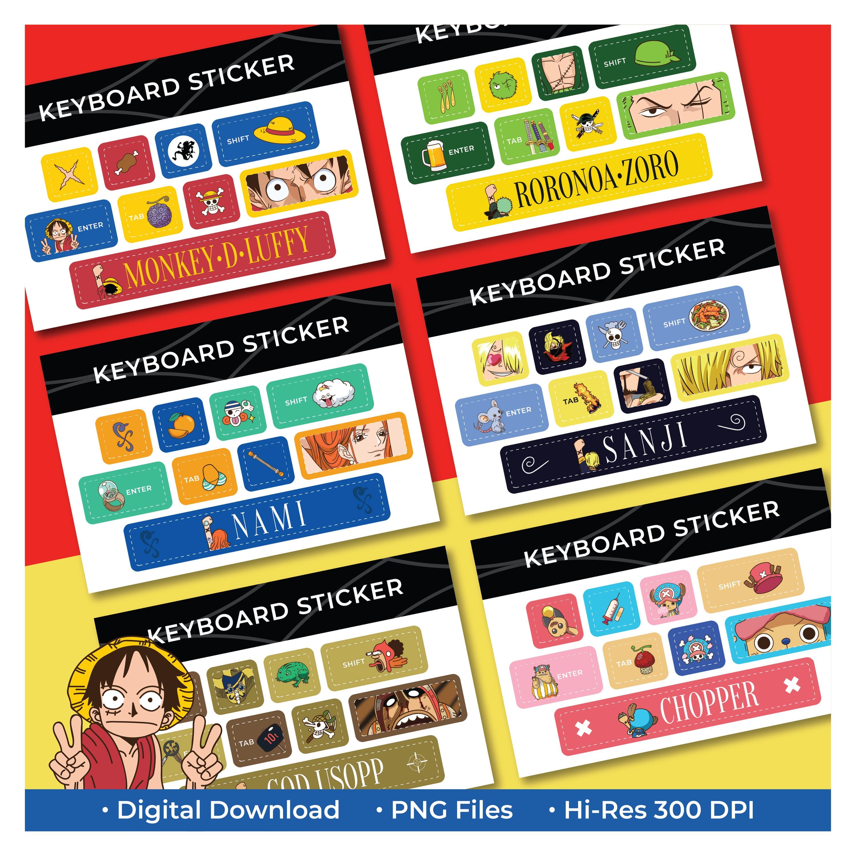 One Piece Keyboard Stickers, Usop , Sticker Keyboard, Anime Sticker ...