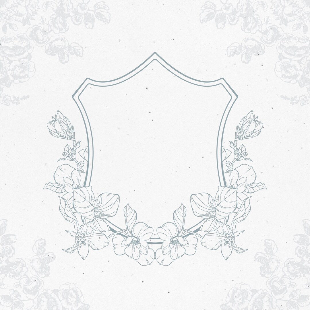 Floral Crest Wedding Frame: Baroque Vector Design (EPS Download) - Etsy