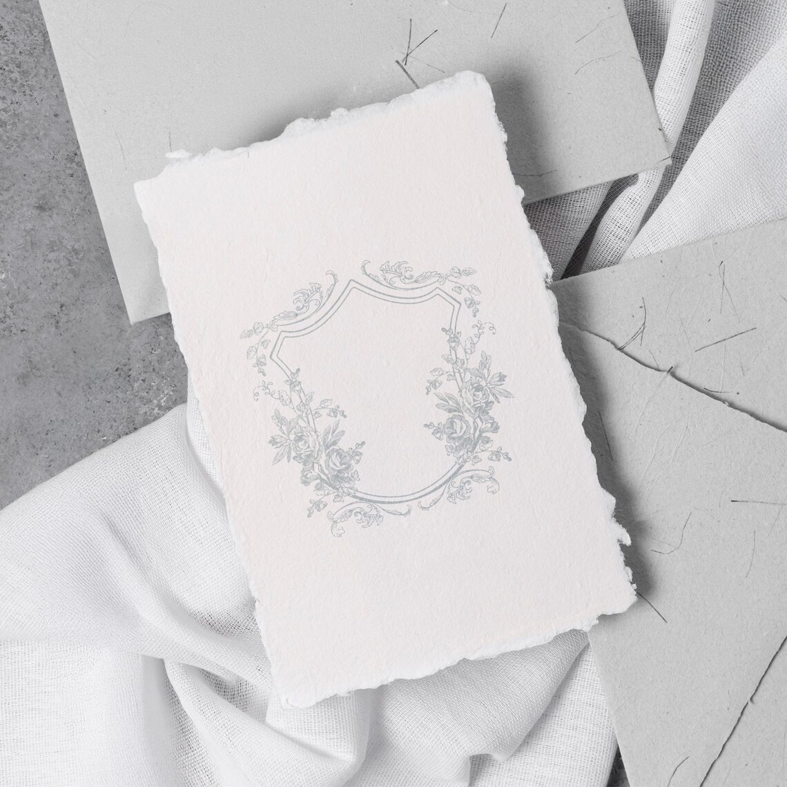 Floral Wedding Crest: Romantic Botanical Frame (EPS Download) - Etsy