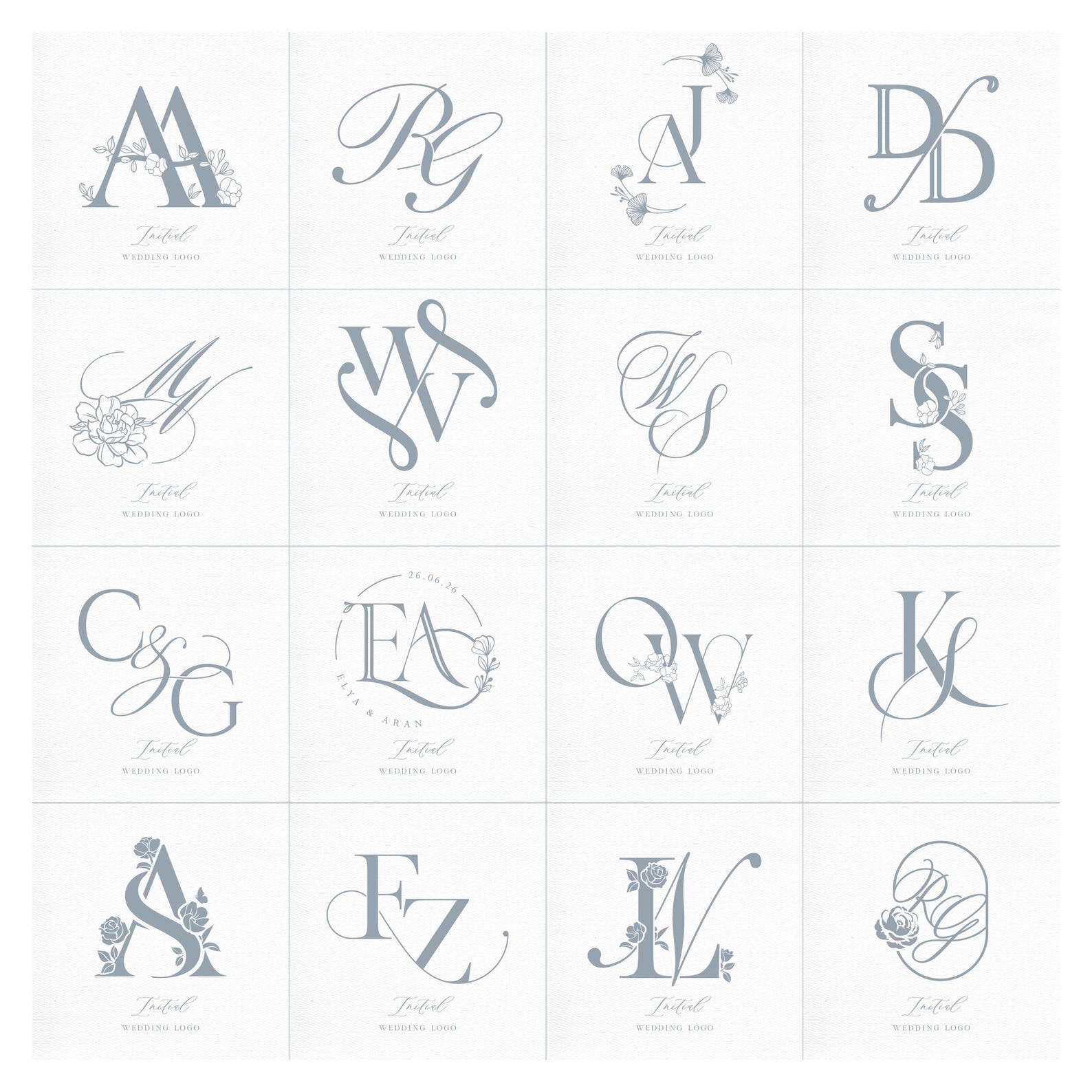 Custom Wedding Logo Design: Initial Monogram (digital Files Only) - Etsy