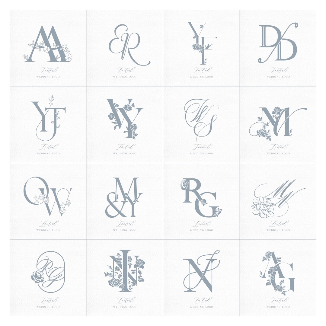 Custom Wedding Logo Design: Initial Monogram (digital Files Only) - Etsy