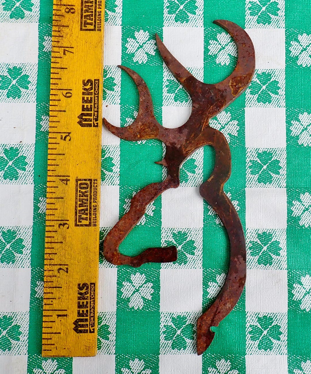 Custom BROWNING Rustic Steel 7.5inch Metal Deer Logo Buck Emblem ...