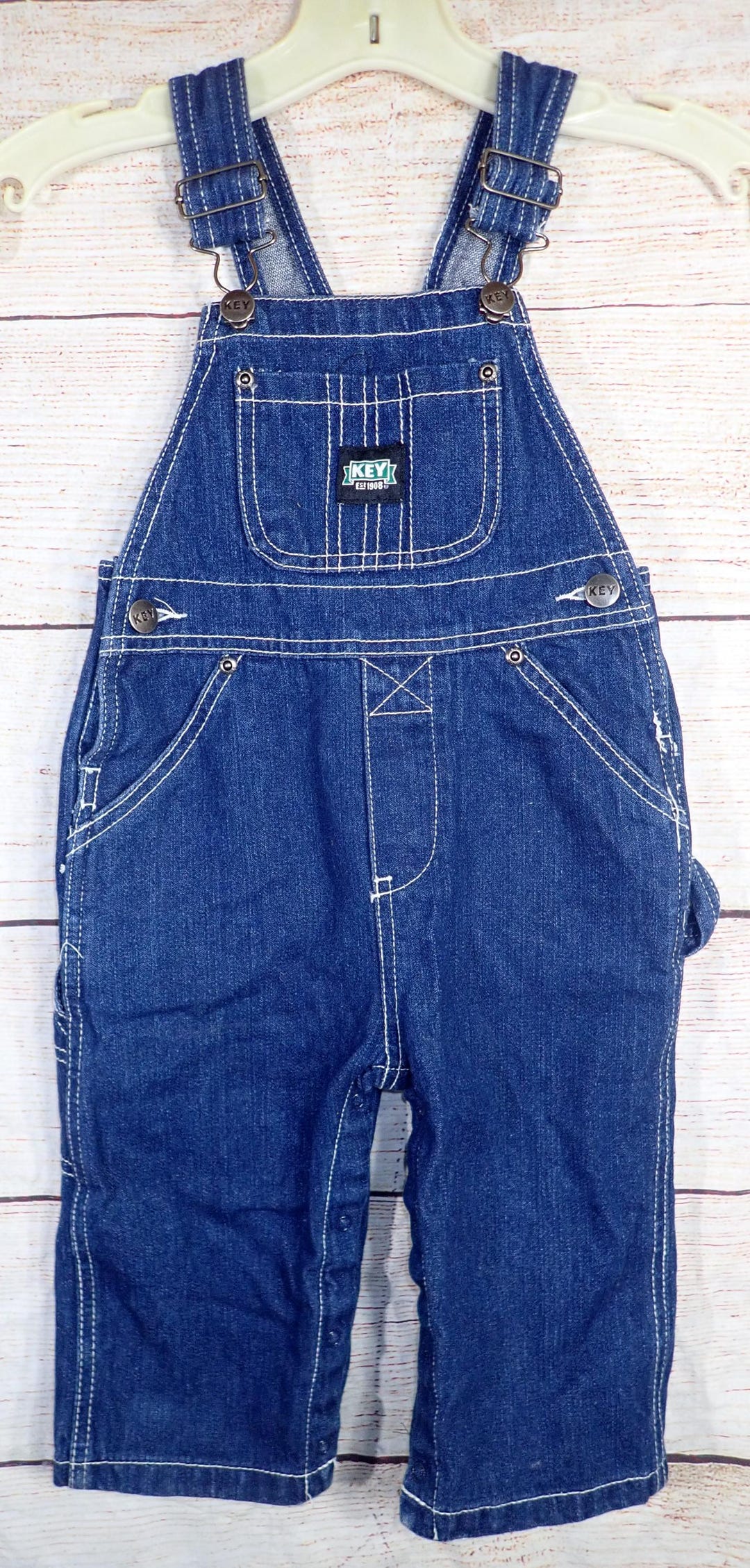 KEY Imperial Dark Blue Bib Overalls Size 18 Months 22 X 8 Kids Baby ...