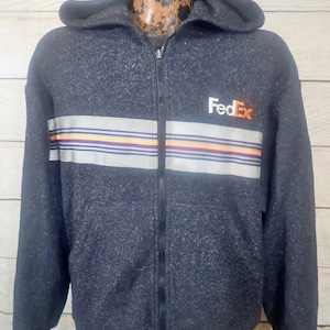Fedex Employee Uniform Delivery Service Reflective Hoodie Fleece Jacket ...