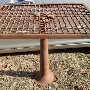 Antique Rustic Table From Quarry Sifting Mesh Screen & Vintage Model A ...