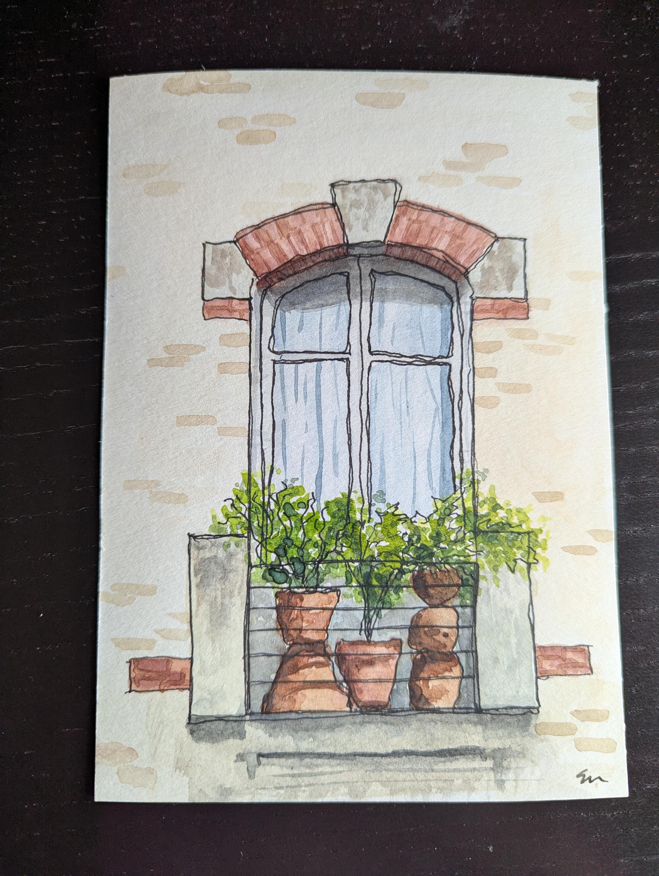 French Window Watercolor Painting | Print From Original Artwork 5x7 - Etsy