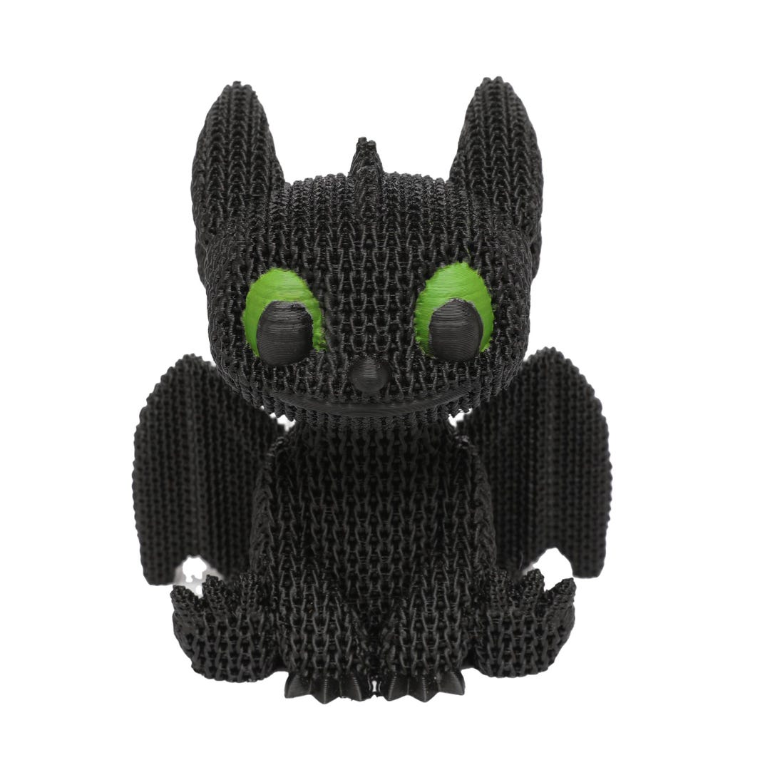 Toothless the Dragon 3D Print - Knitted Finish - 4.5" Tall - Etsy UK
