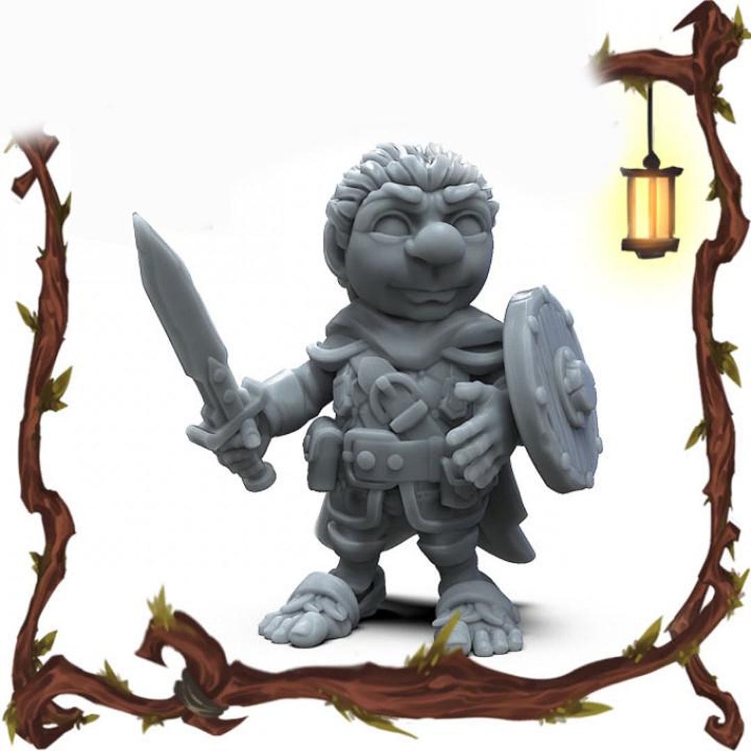 Hobling Hero Resin 3D Printed Miniature 28mm Tabletop Dungeons Dragons ...