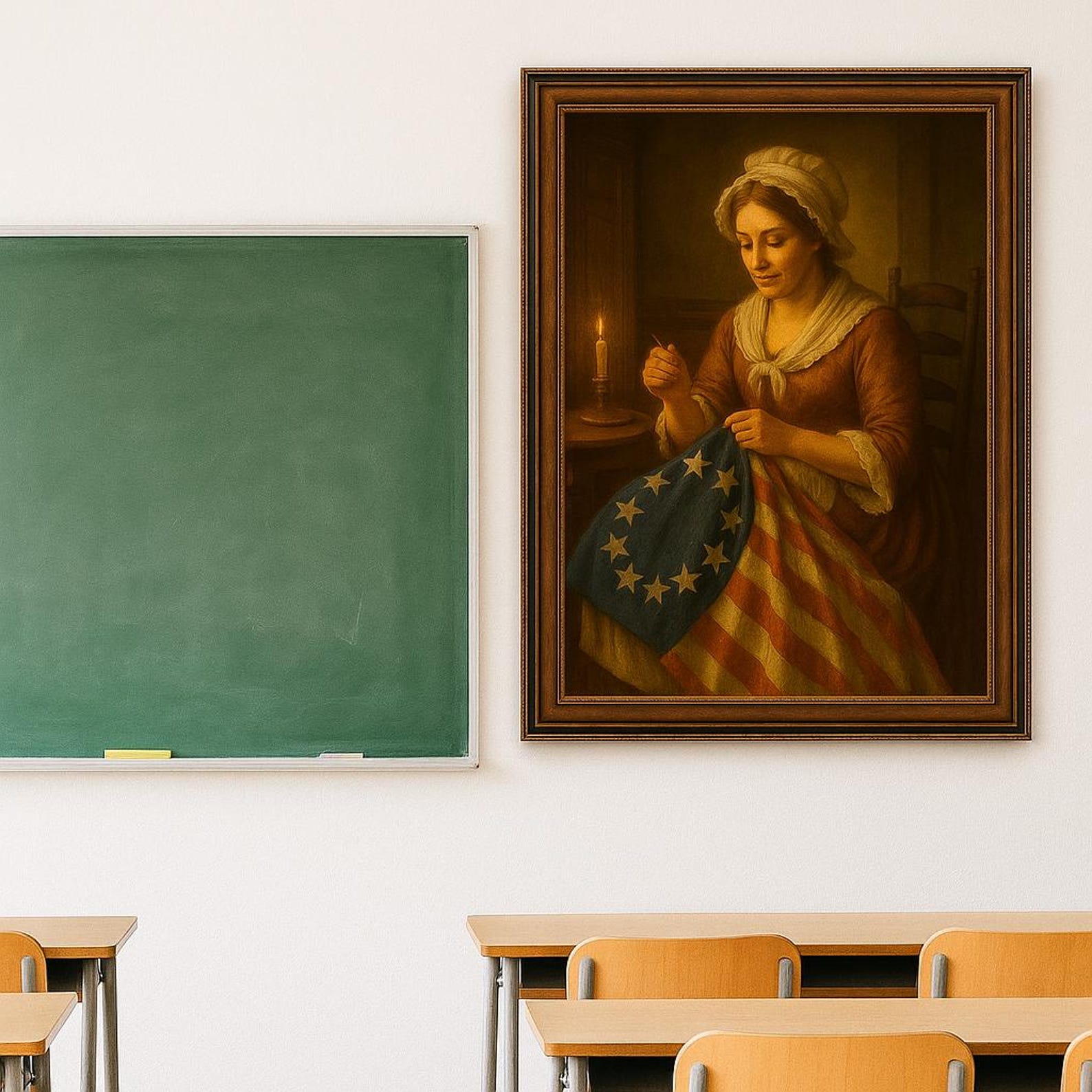 Betsy Ross American Flag Art Print: Vintage Patriotic Wall Decor ...
