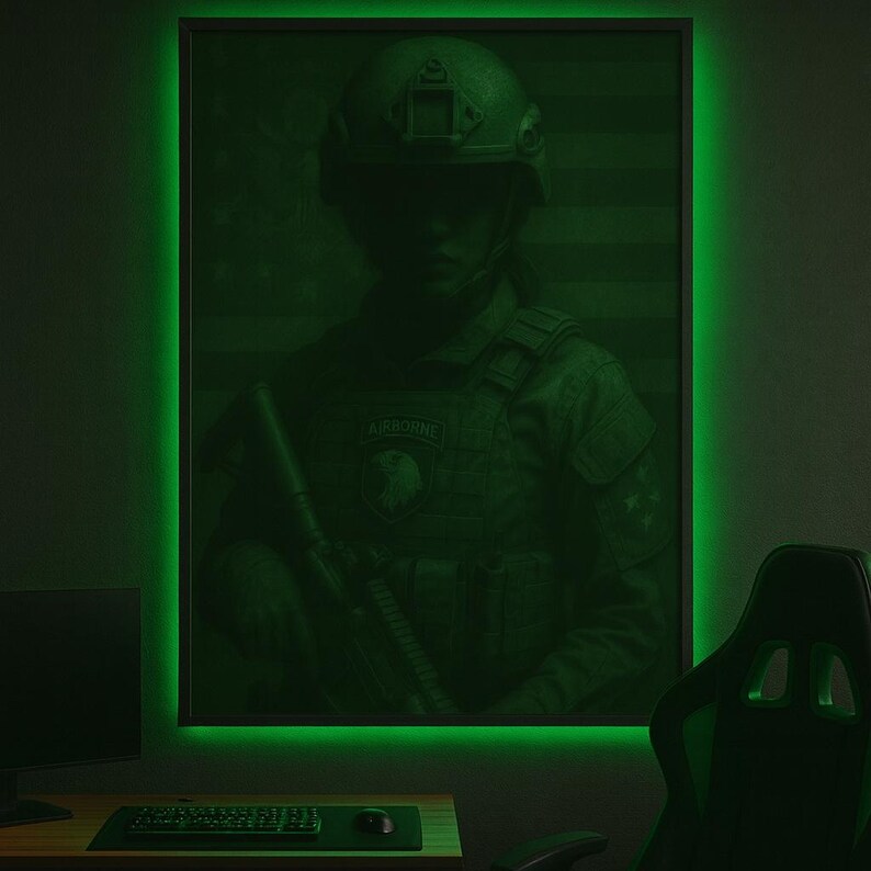 Night Vision Female Soldier Art Print: Tactical Military Decor (digital ...