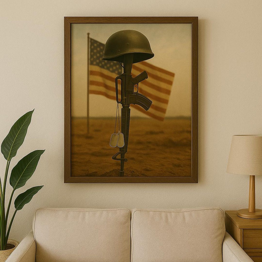 Battlefield Cross Memorial Digital Download – Patriotic Wall Art ...