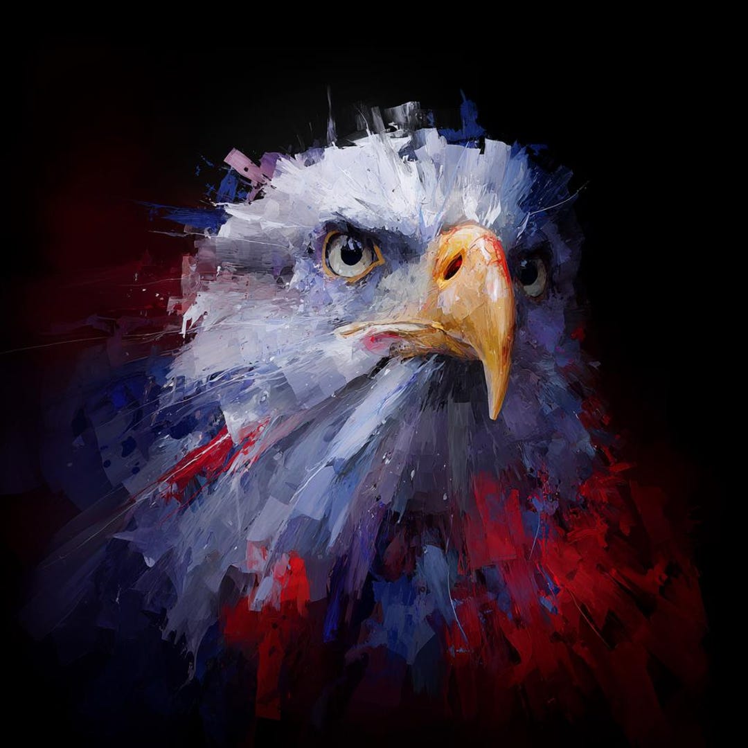 Patriotic Bald Eagle Digital Download – Abstract American Flag Eagle ...
