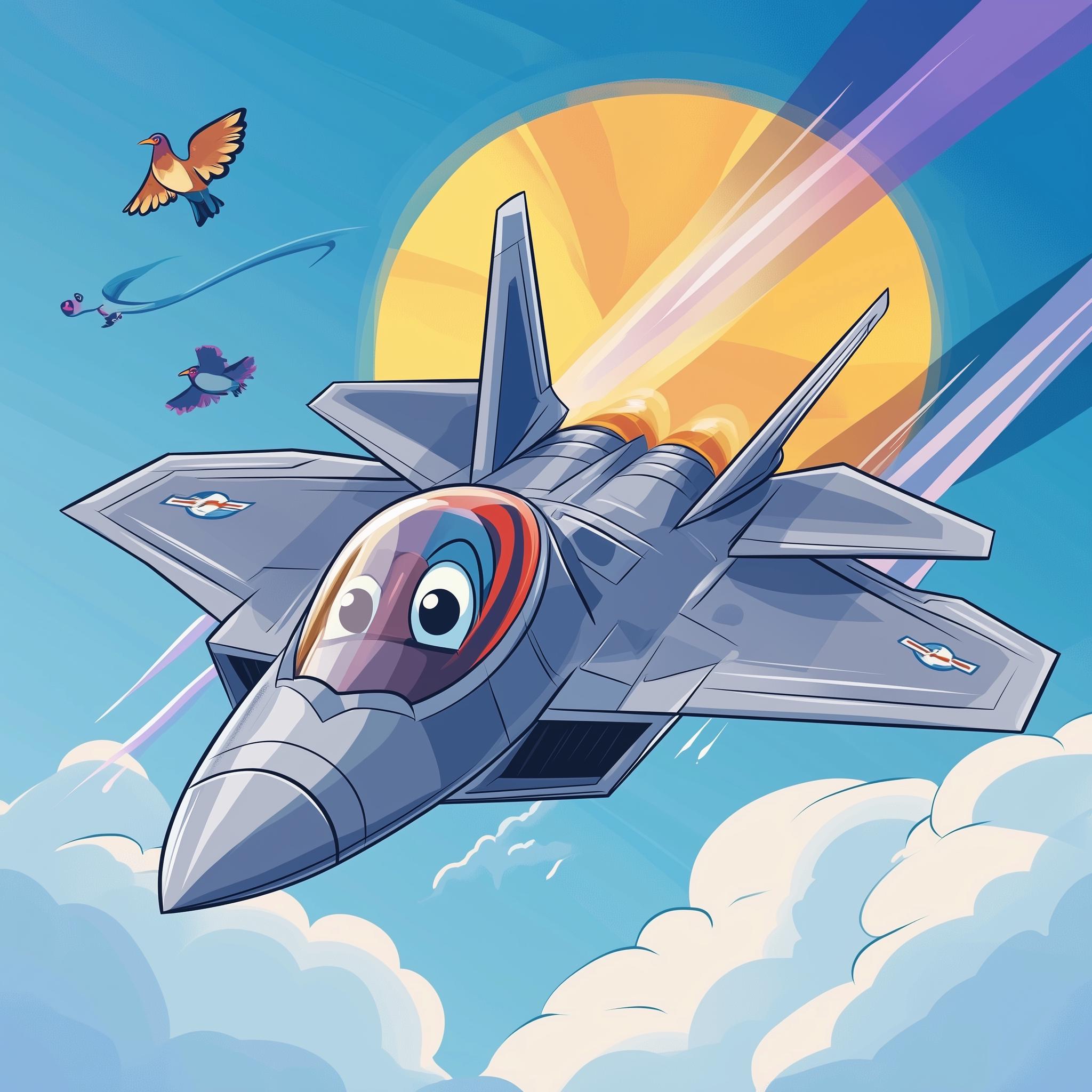 Cartoon F-22 Raptor Digital Download – Cute Fighter Jet Art, Kids ...
