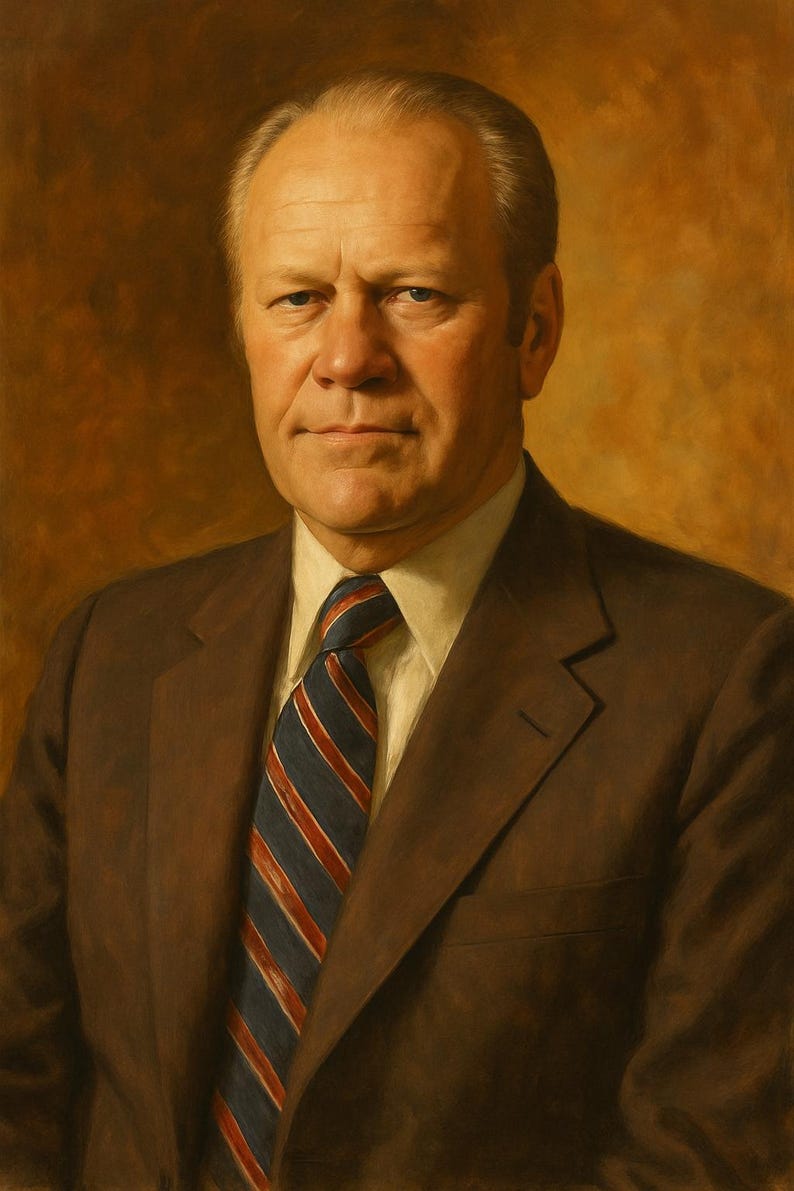 Gerald Ford Portrait Art Print: Vintage 1970s Presidential Decor ...