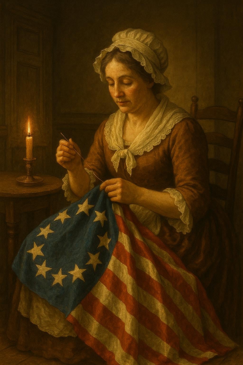 Betsy Ross American Flag Art Print: Vintage Patriotic Wall Decor ...