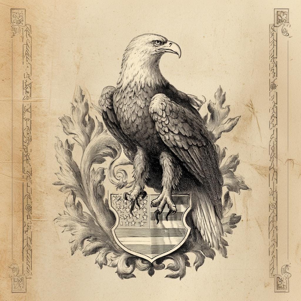 Vintage American Eagle Crest Digital Download – Patriotic Heraldic Wall ...