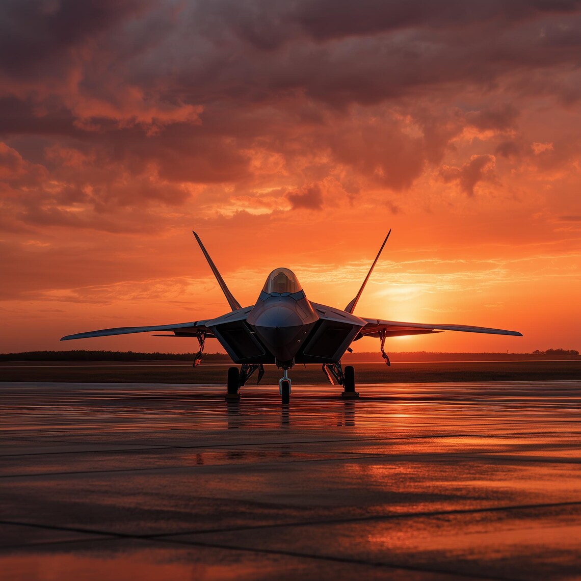 F-22 Raptor Sunset Digital Download – Fighter Jet Wall Art, Military ...
