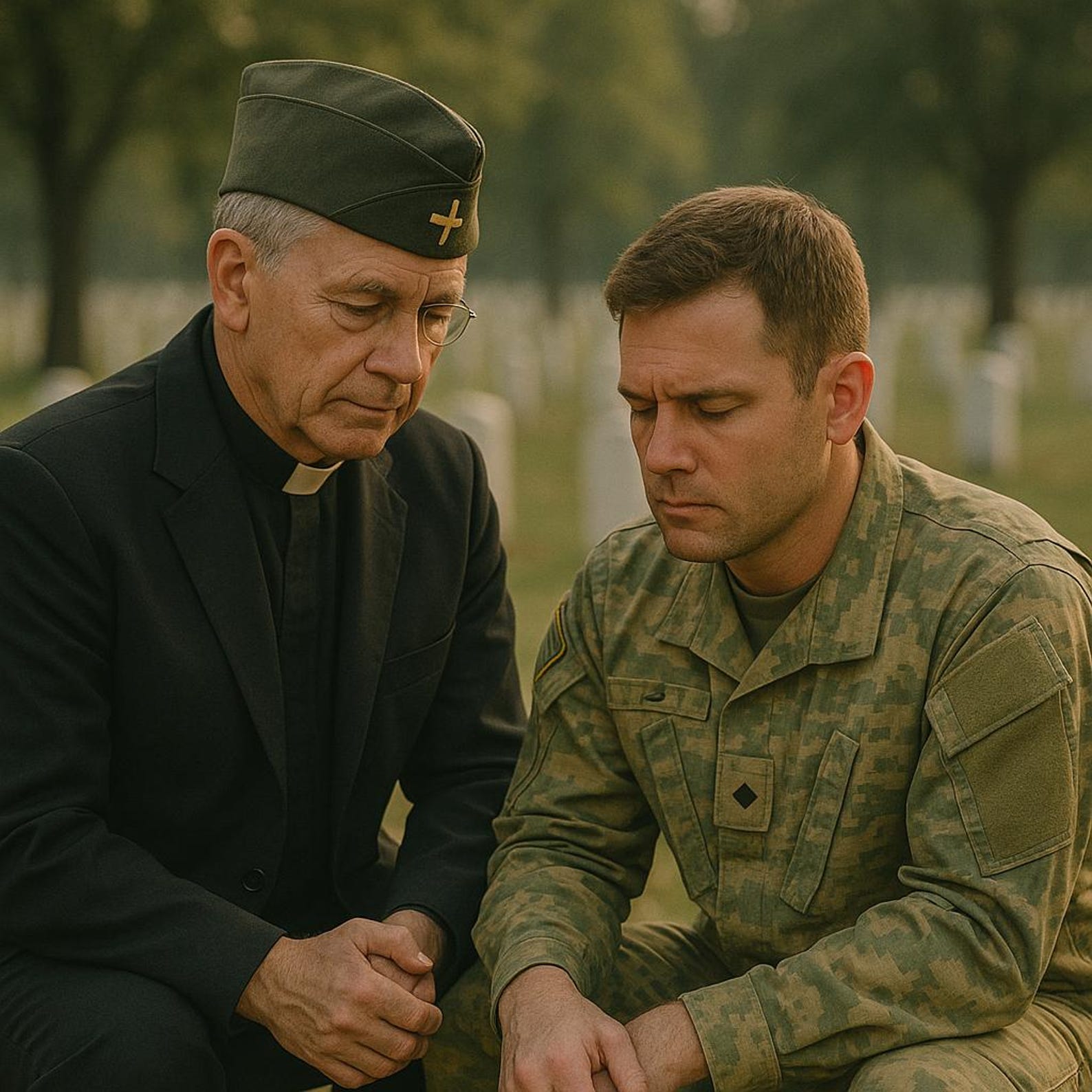 Military Chaplain & Soldier Prayer Art Print – Faith Amd Service ...