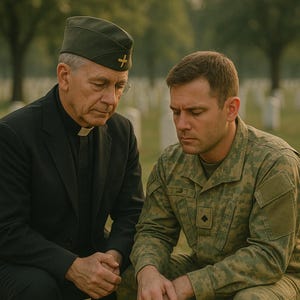 Military Chaplain & Soldier Prayer Art Print – Faith Amd Service ...