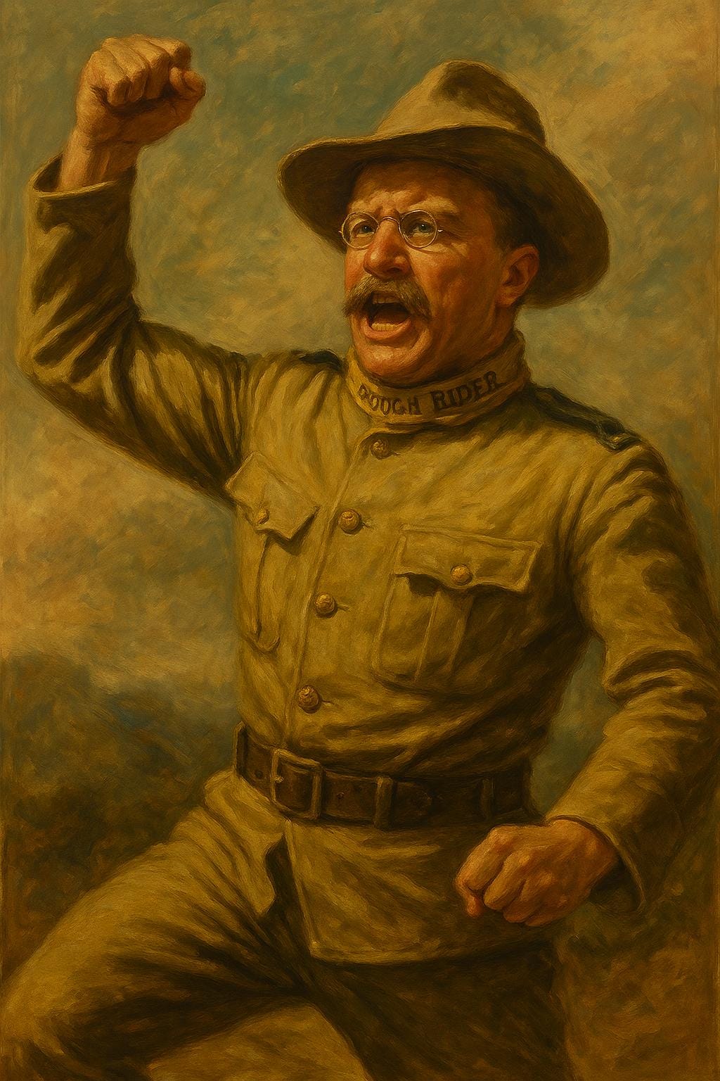 Theodore Roosevelt Rough Rider Print: Vintage American History Art ...