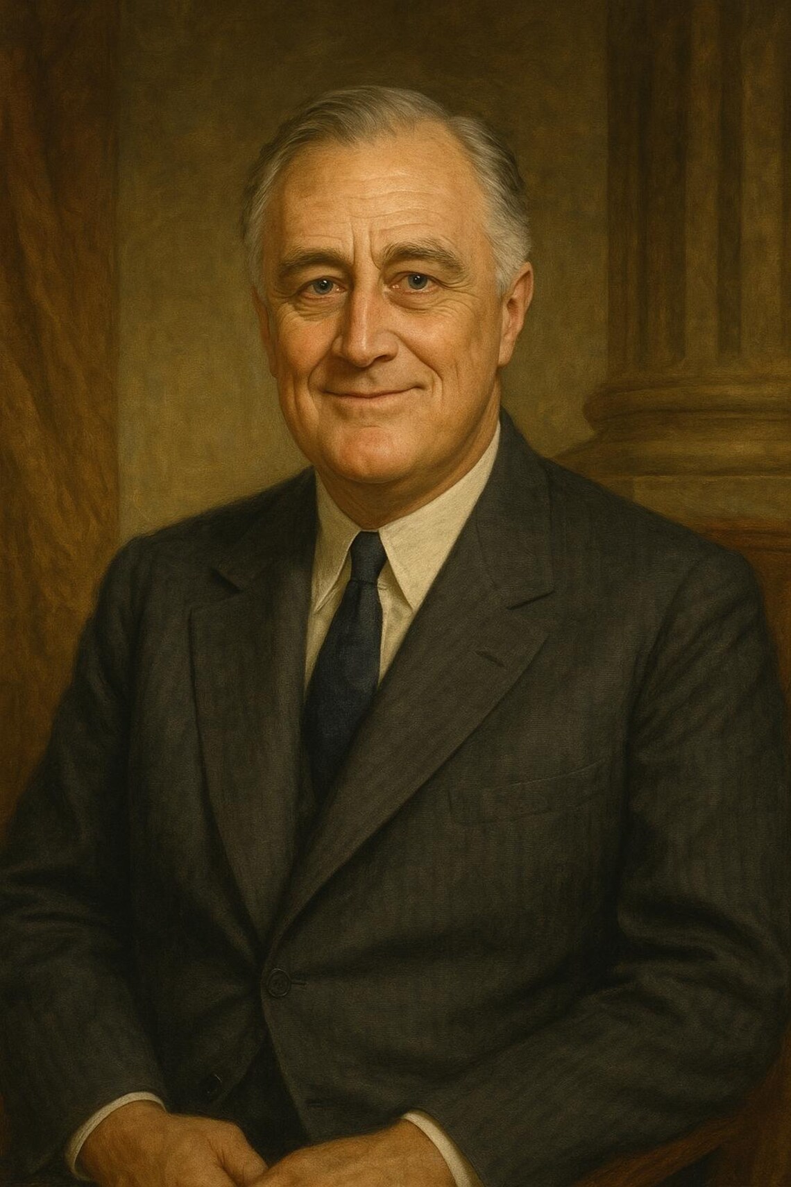 FDR Portrait Art Print: Vintage US President, American History (digital ...