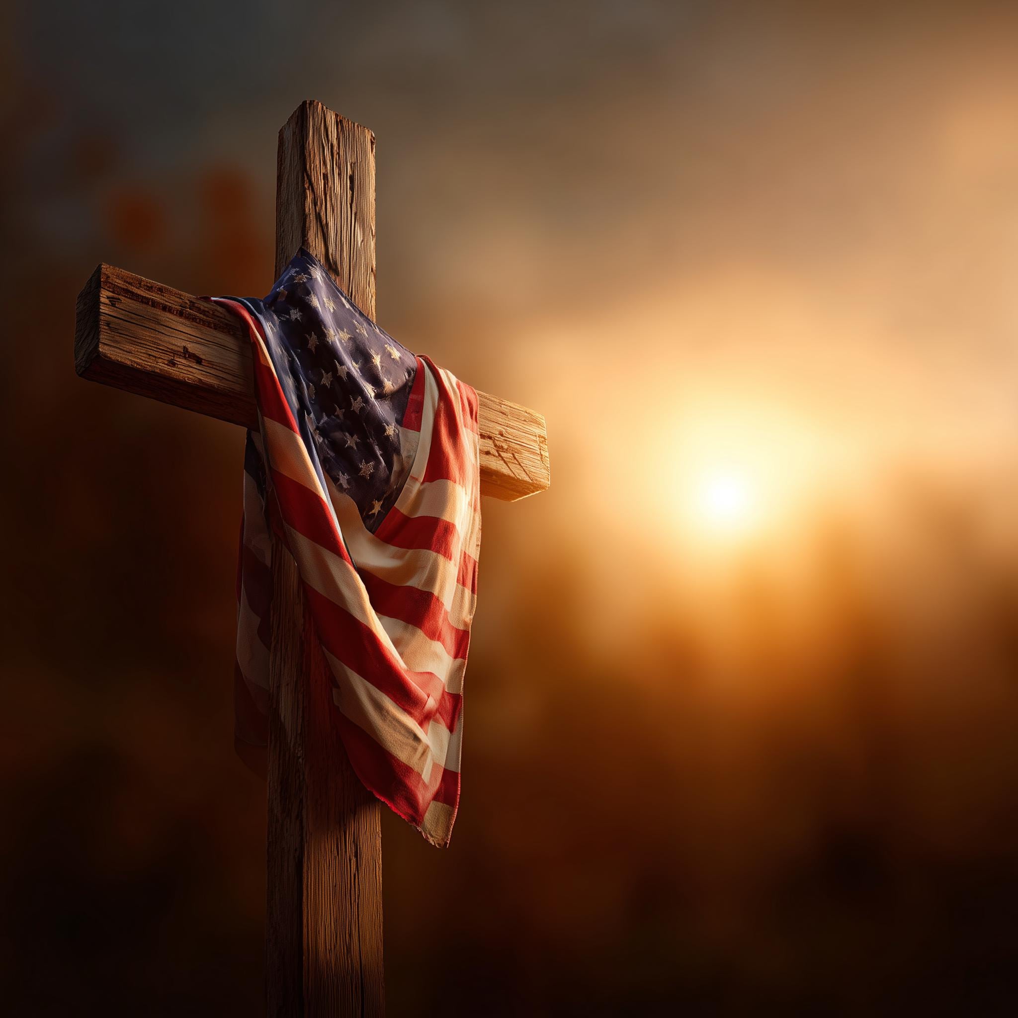 American Flag Cross Art Print: Patriotic Christian Wall Decor (digital ...