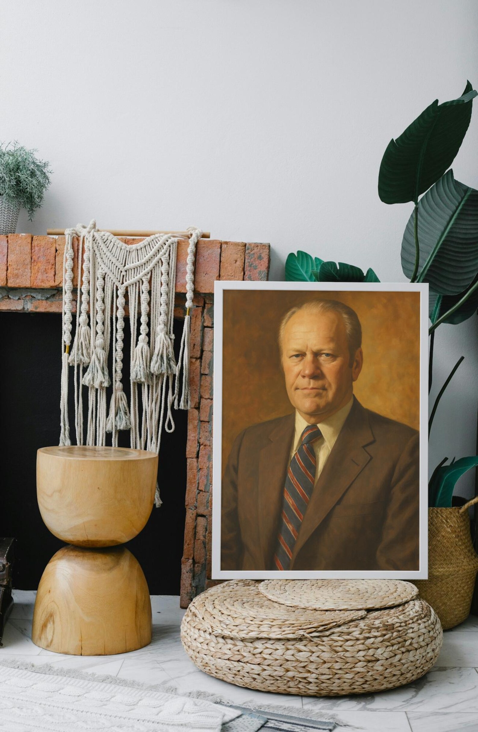 Gerald Ford Portrait Art Print: Vintage 1970s Presidential Decor ...