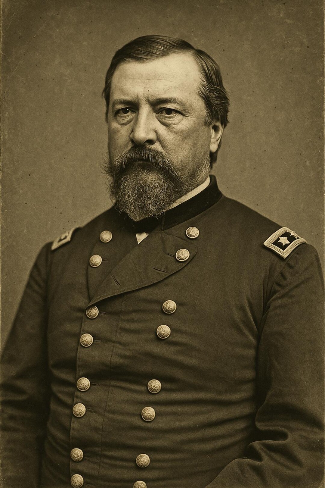 Civil War General Hancock Portrait: Vintage Americana Art Print ...