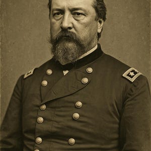 Civil War General Hancock Portrait: Vintage Americana Art Print ...