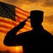 Military Salute American Flag Art, Patriotic Soldier Wall Decor, Sunset ...