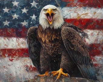 Bald Eagle American Flag Digital Art – Soaring Patriotic Freedom Print ...