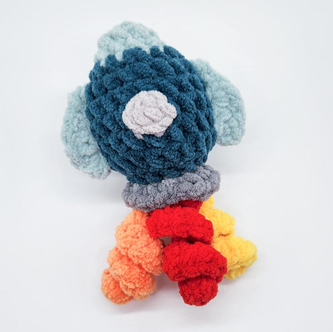 Rocket Ship Plush, Baby Sensory Toys, Crochet Rocket, Hand Size Baby ...