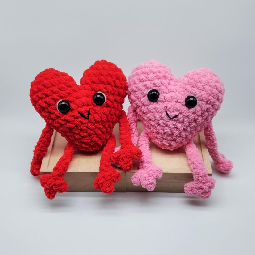 Heart Buddy, Crochet Heart Toy, Heart Plushie, Gifts for Kids, Stuffed ...