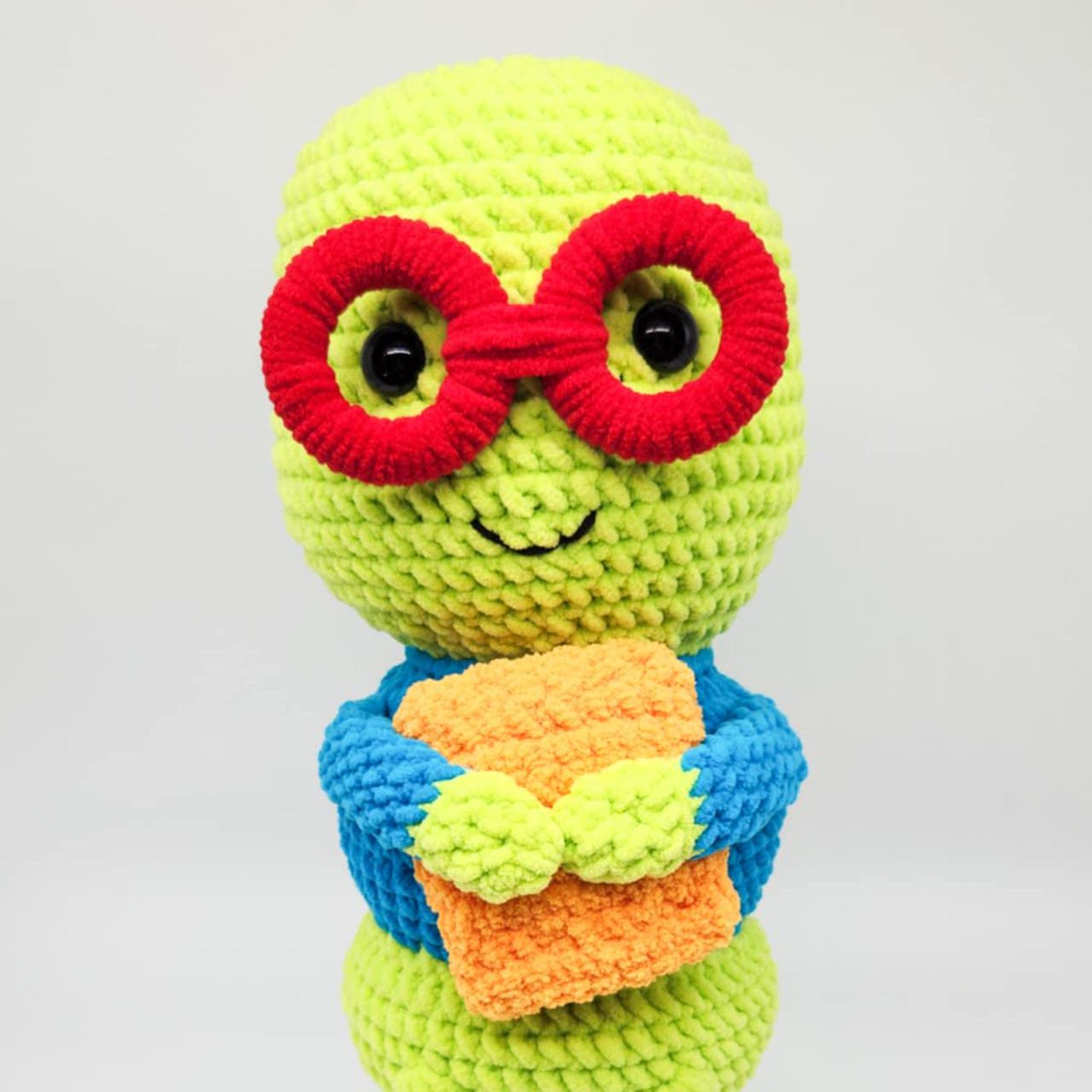 Bookworm Plushie, Crochet Bookworm, Glow Worm, Book Lovers, Book Nerd ...