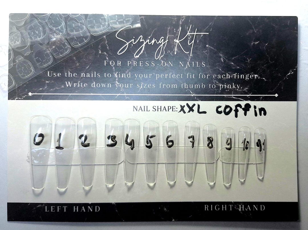 Press on Nails Sizing Kit: All Shapes & Lengths - Etsy