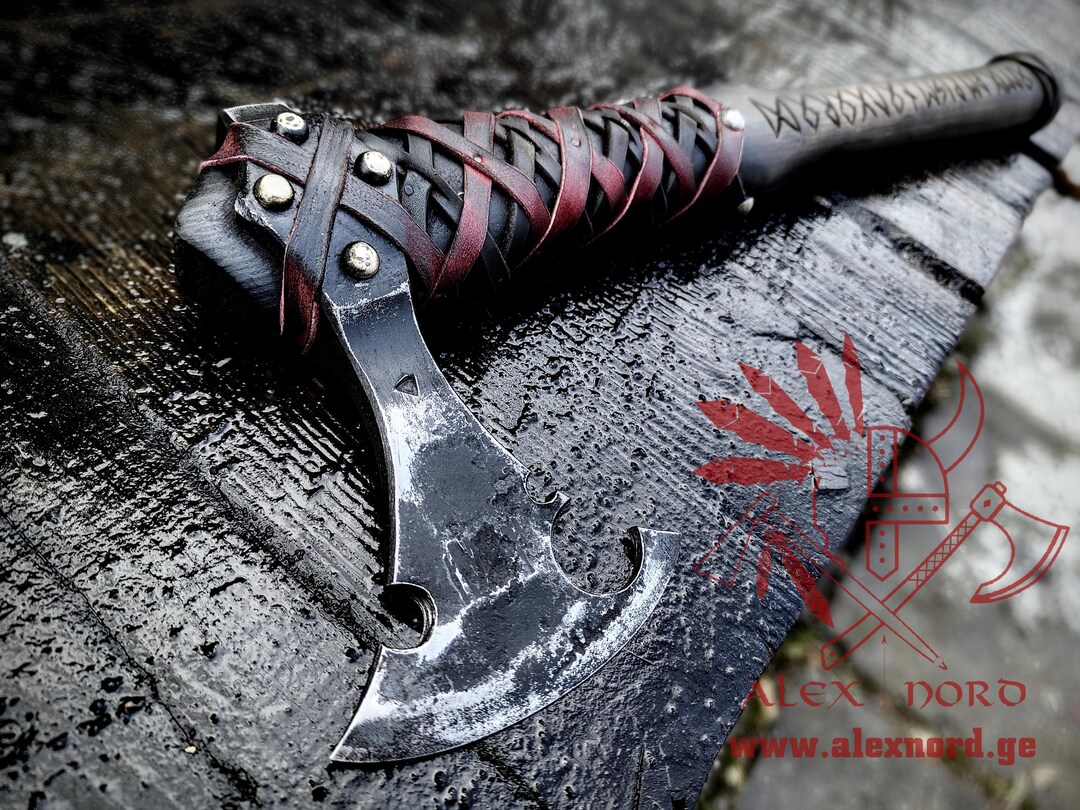 Personalized Hand-forged Viking Axe With Runes – Custom Engraved ...