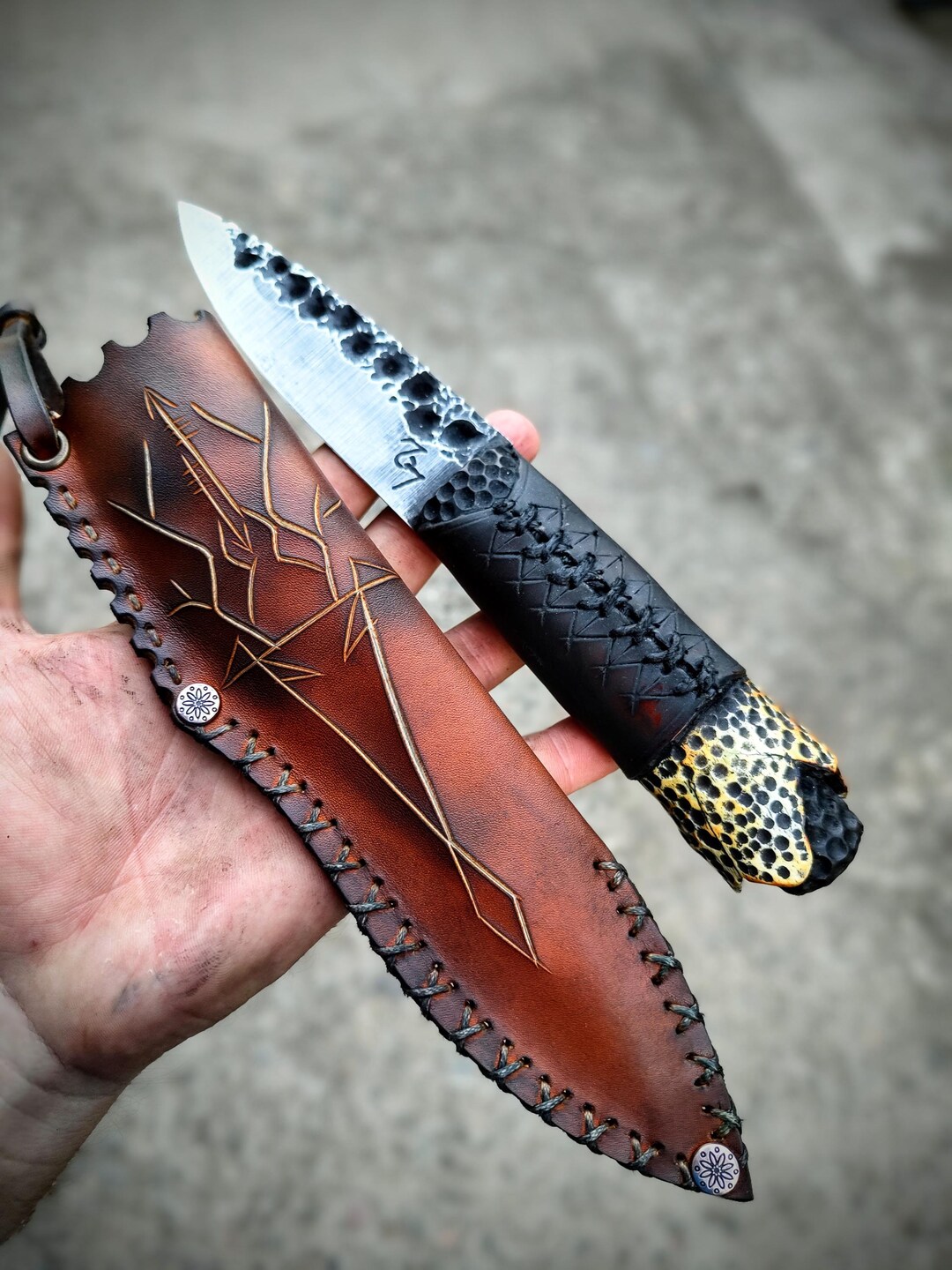 Traditional Hand Forged Native American Trade Knife. Frontier-era ...