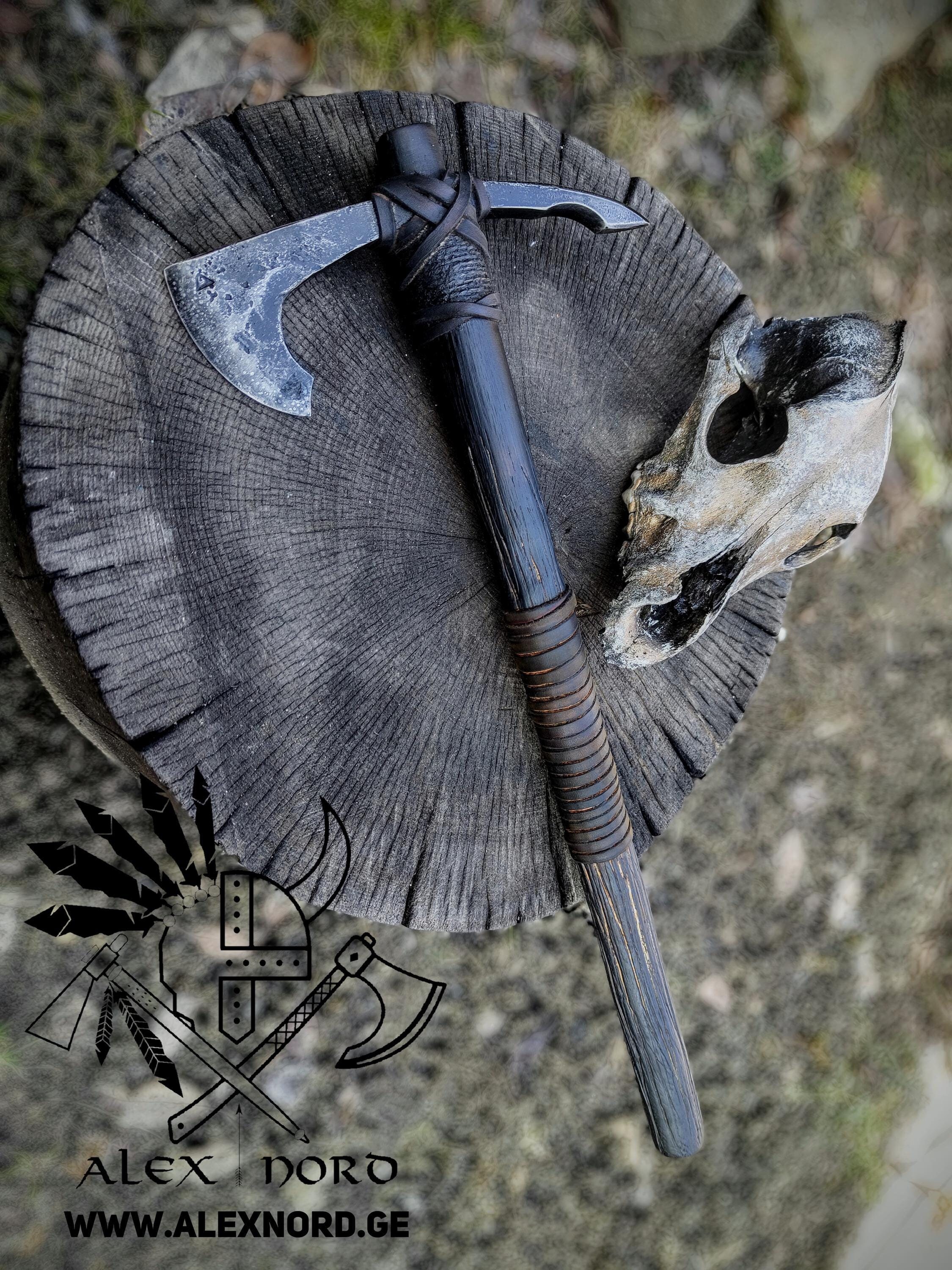 Hand Forged Railroad Spike Tomahawk. Custom Hatchet, Battle Readyaxe ...