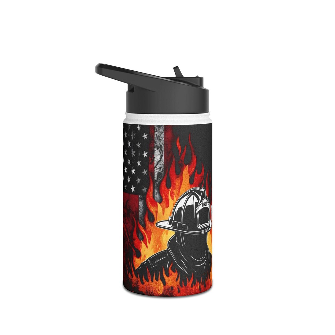Firefighter Stainless Steel Water Bottle: Adventure Ready Hydration - Etsy