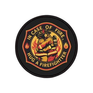 Firefighter Hug Iron-on Patches, Unique Jacket Accessories, Gift for ...