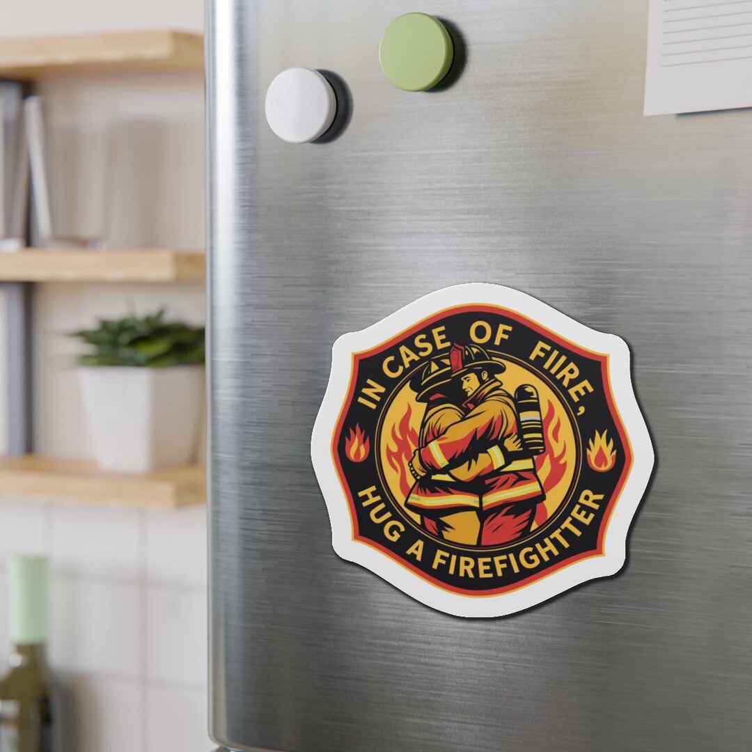 Firefighter Hug Die-cut Magnet: Inspirational First Responder Gift - Etsy