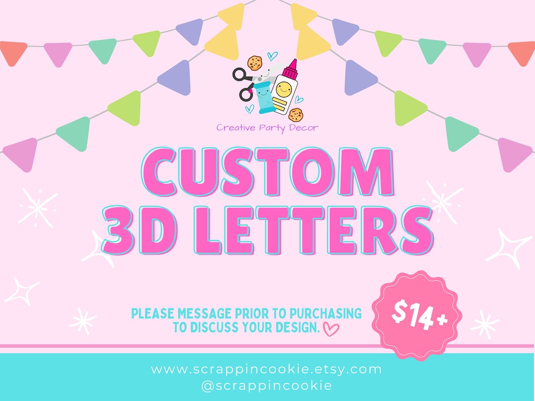 Custom 3D Letters | Themed 3D Letters Numbers | 3D Letter Cardstock ...