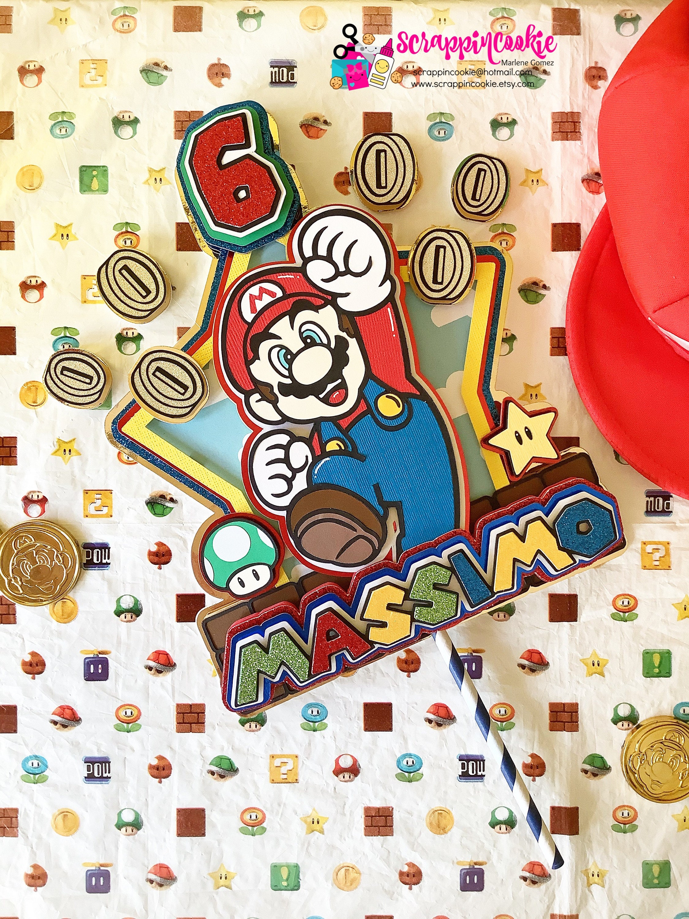 Super Mario Cake Topper Super Mario Star Cake Topper | Etsy