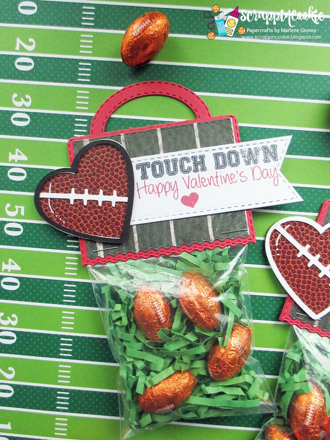 Football Valentines Day Treat Bags | You're A Touch Down Valentine ...