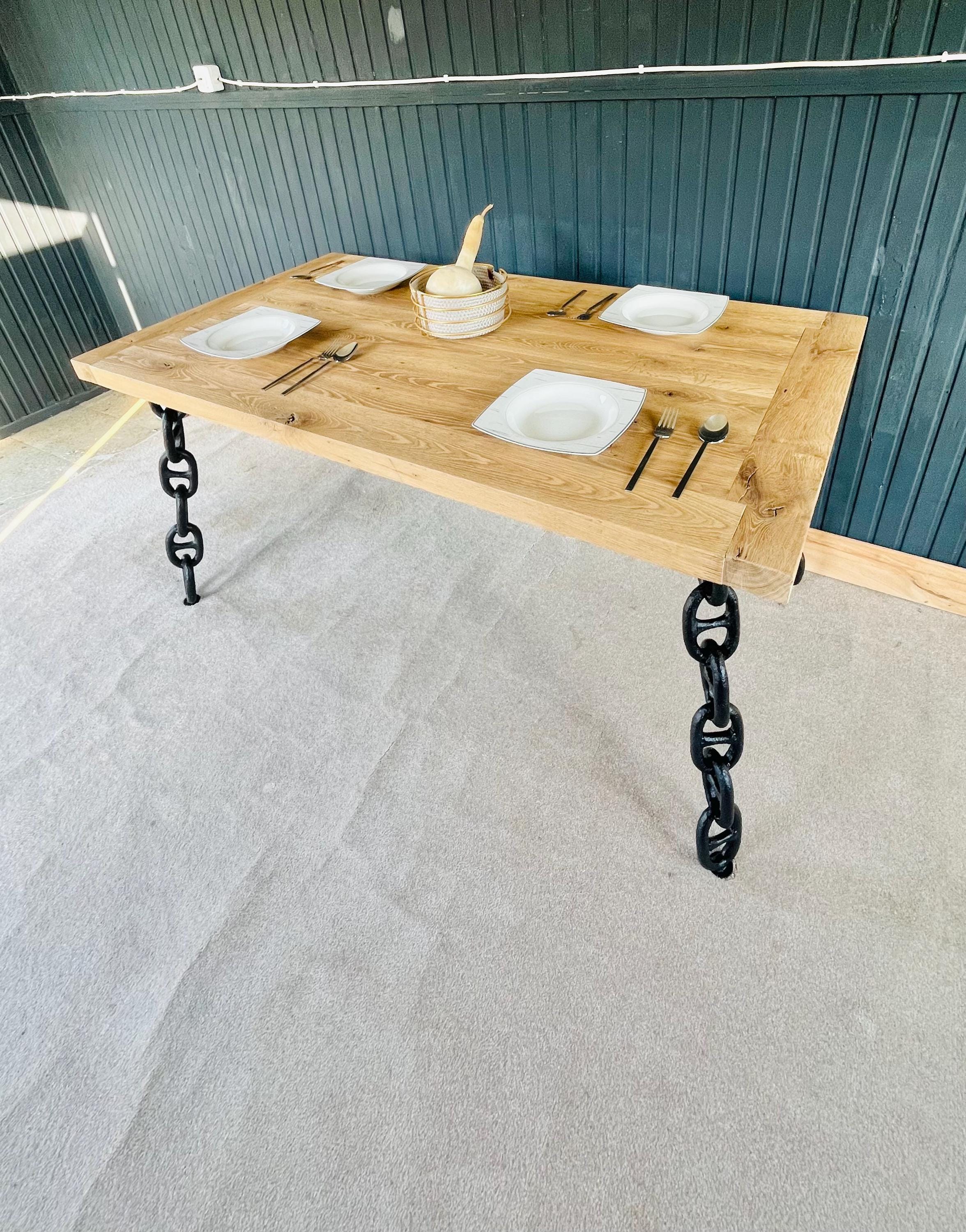 Reclaimed Barnwood Dining Table, Rustic Farmhouse Table, Solid Oak ...