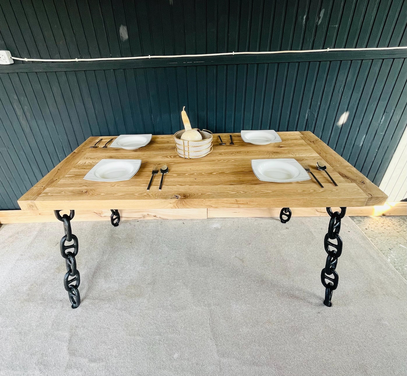 Reclaimed Barnwood Dining Table, Rustic Farmhouse Table, Solid Oak ...