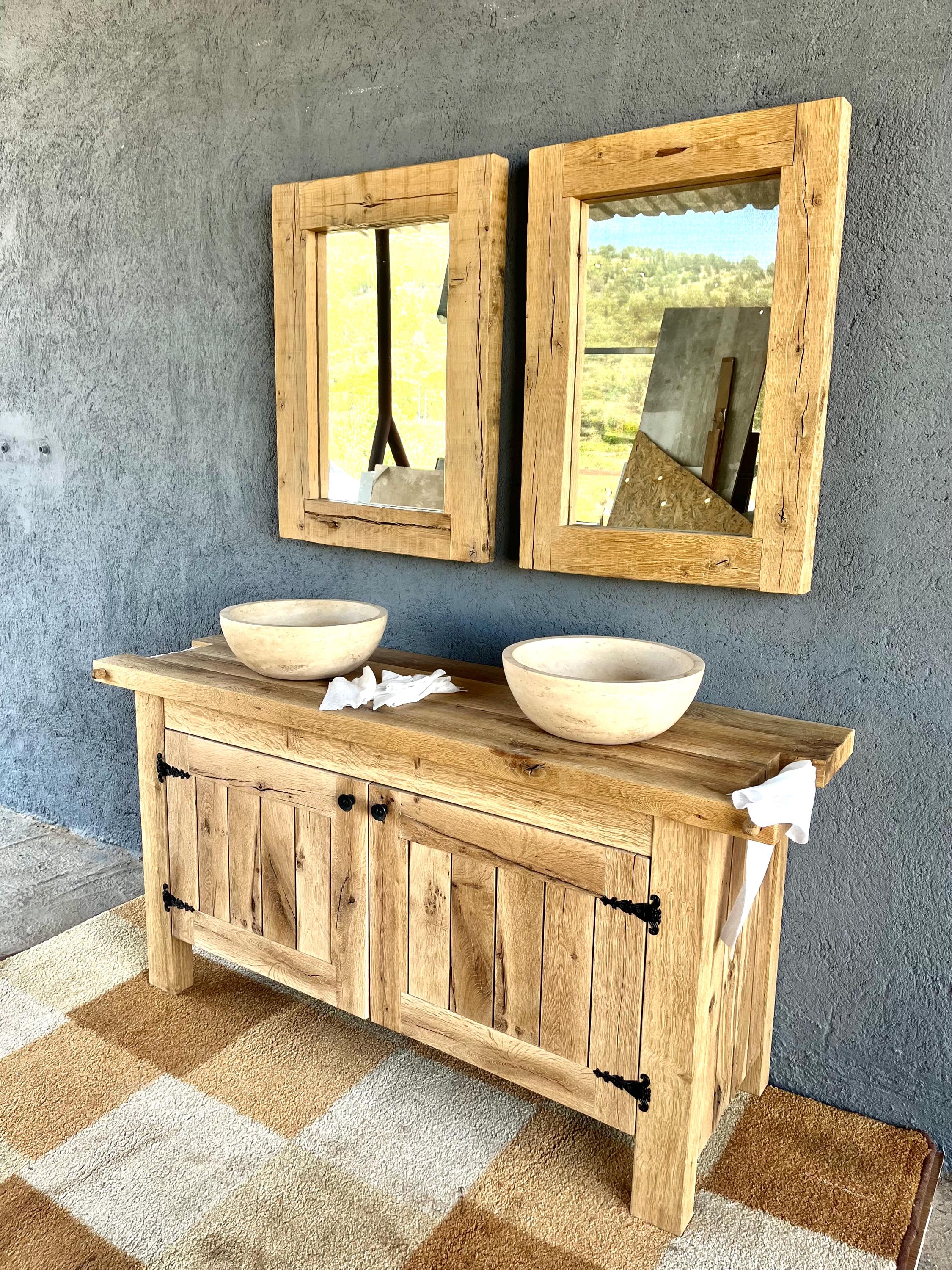 Solid Rustic Wood Bathroom Vanity: Farmhouse Sink Cabinet - Etsy