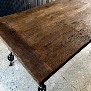 Handmade Solid Oak Dining Table: Industrial Chain-link Metal Legs - Etsy