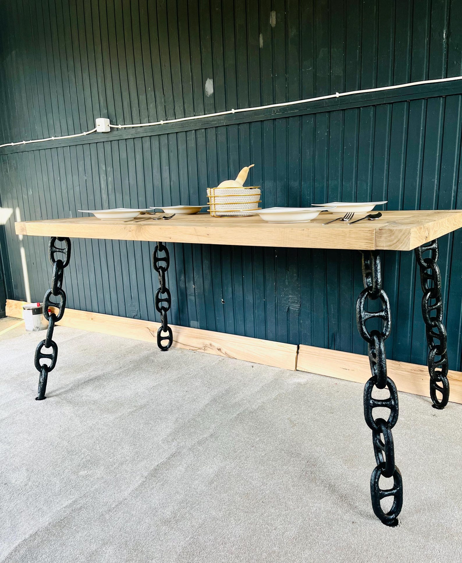 Reclaimed Barnwood Dining Table, Rustic Farmhouse Table, Solid Oak ...