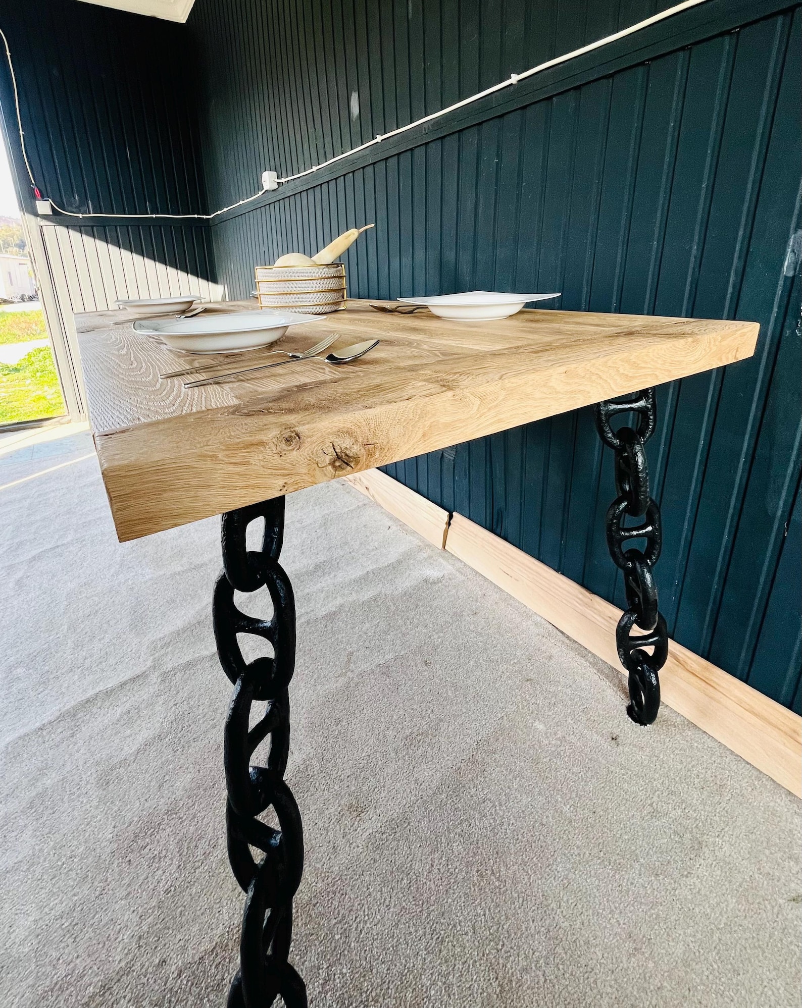 Reclaimed Barnwood Dining Table, Rustic Farmhouse Table, Solid Oak ...